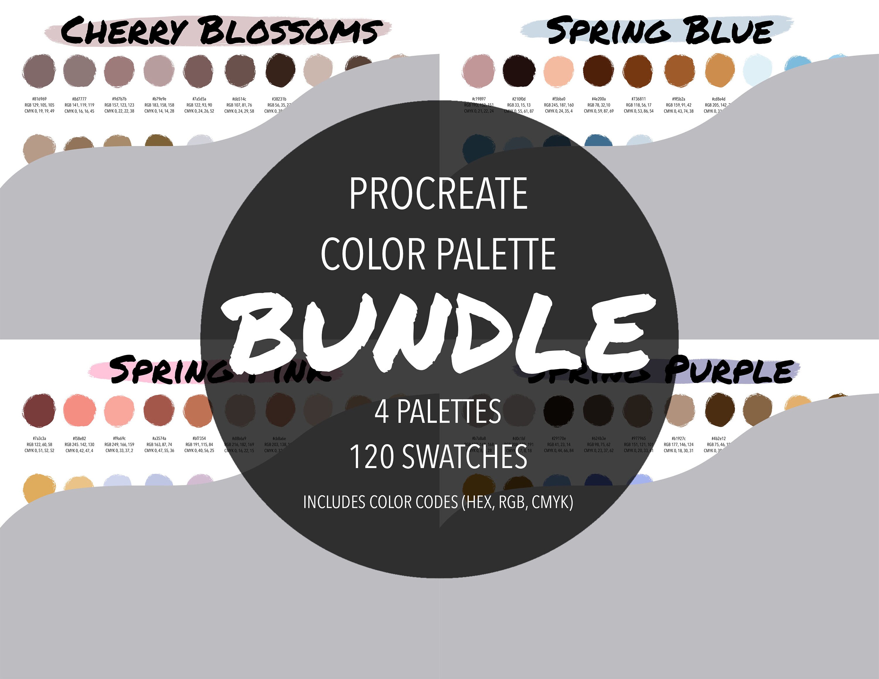 Procreate Color Palette Bundle | 4 Palettes | Spring | Instant Download ...