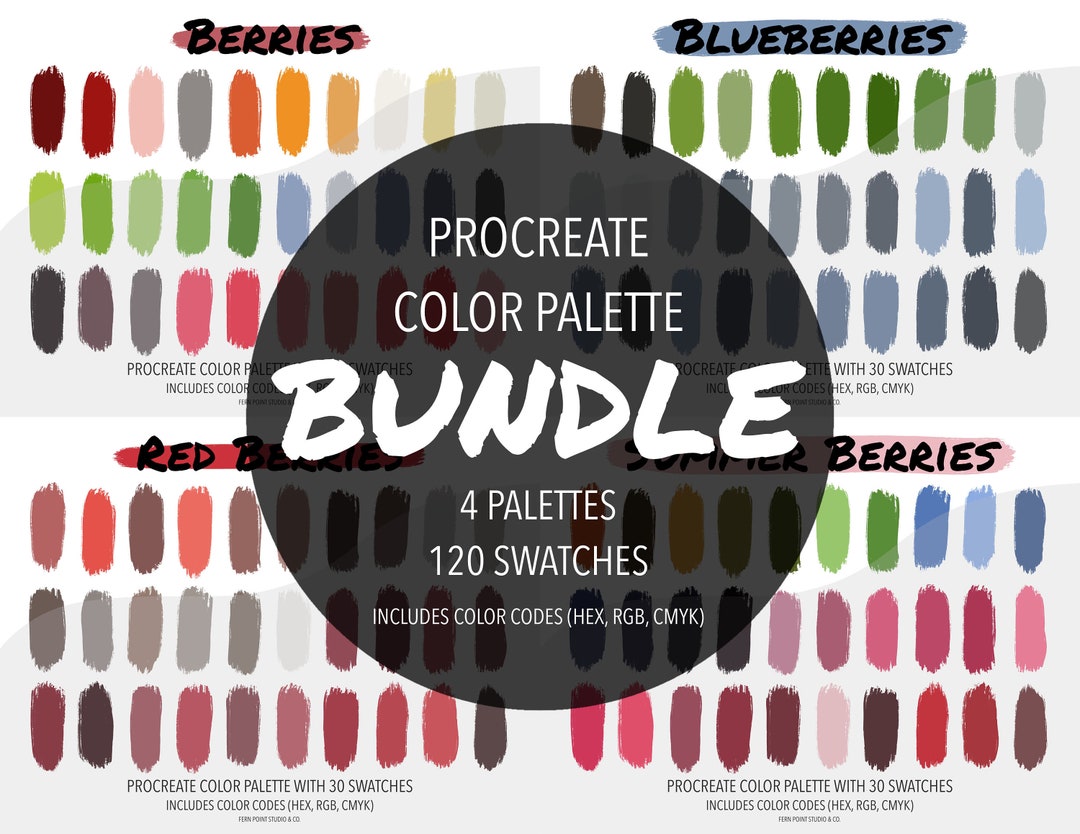 Procreate Color Palette Bundle 4 Palettes Berries Instant Download ...