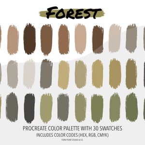 Procreate Color Palette Forest Instant Download Digital File Color ...