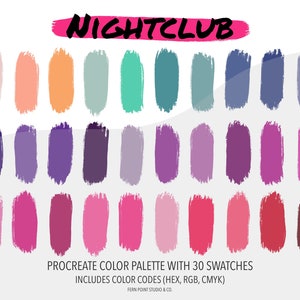 Procreate Color Palette | Nightclub | Instant Download | Digital File ...