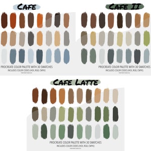 Procreate Color Palette Bundle 9 Palettes Coffee Shop - Etsy