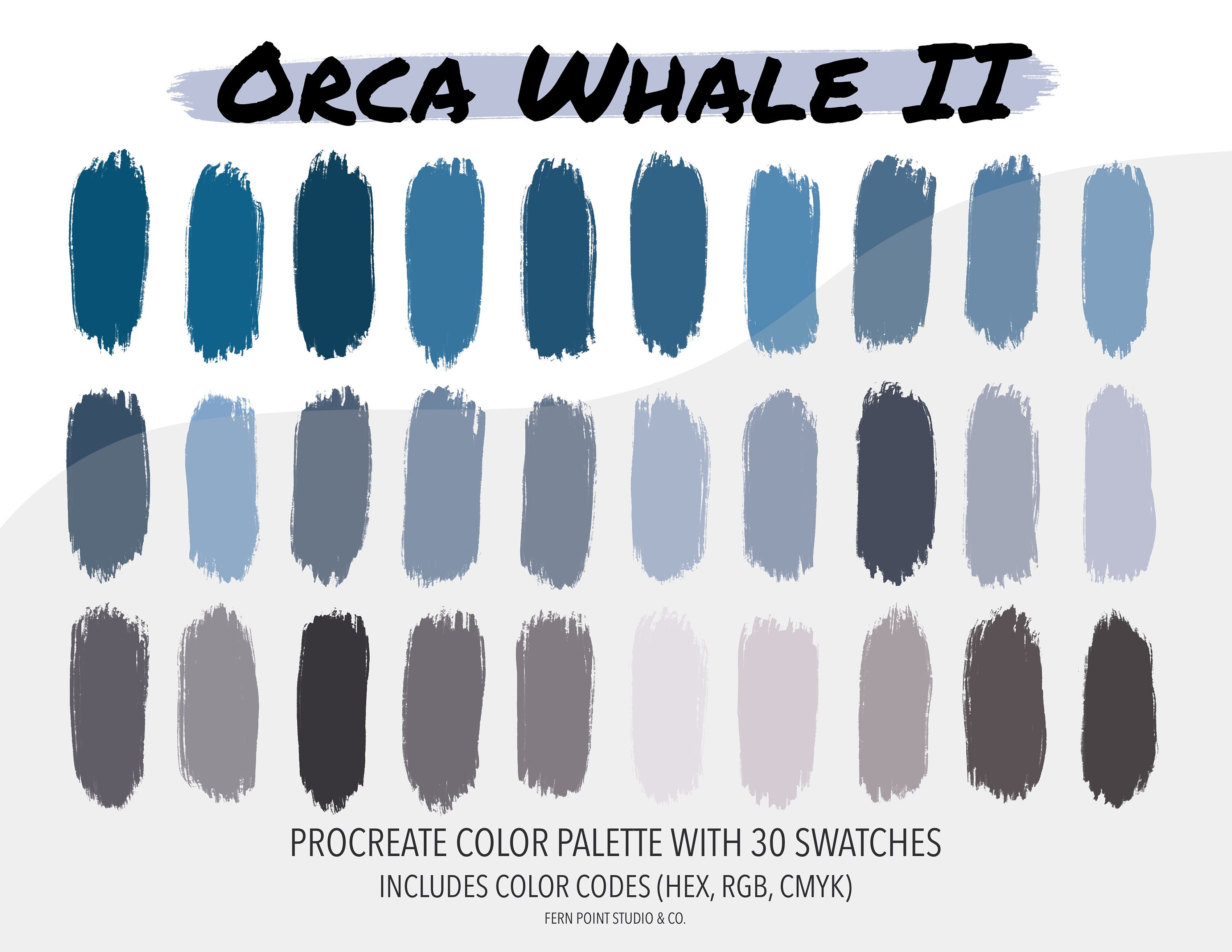 Procreate Color Palette | Orca Whale 2 | Instant Download | Digital ...