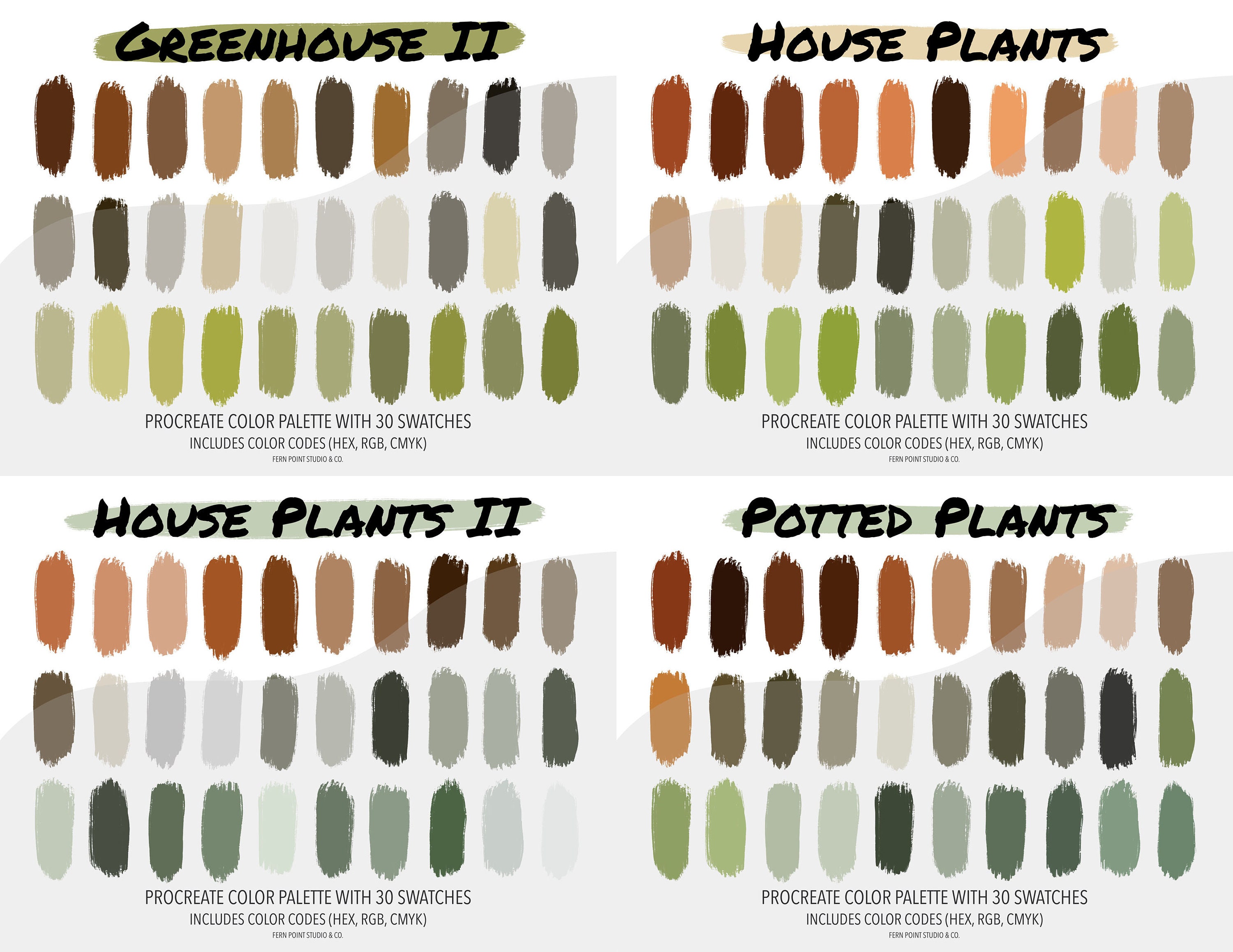 Procreate Color Palette Bundle | 16 Palettes | Plants | Instant ...