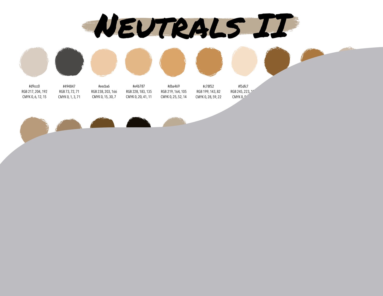 Procreate Color Palette Neutrals 2 Instant Download Digital File Color ...