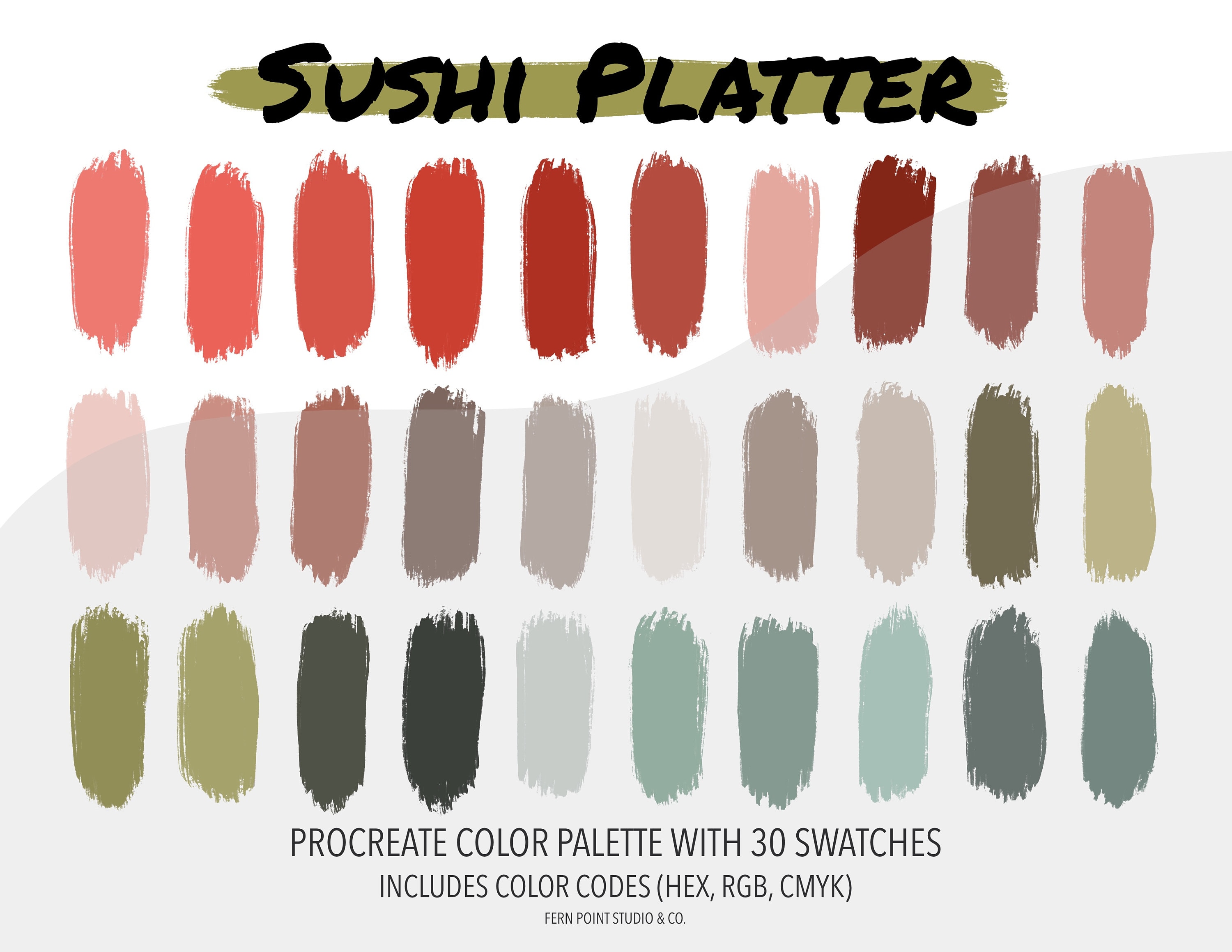 Procreate Color Palette | Sushi Platter | Instant Download | Digital ...