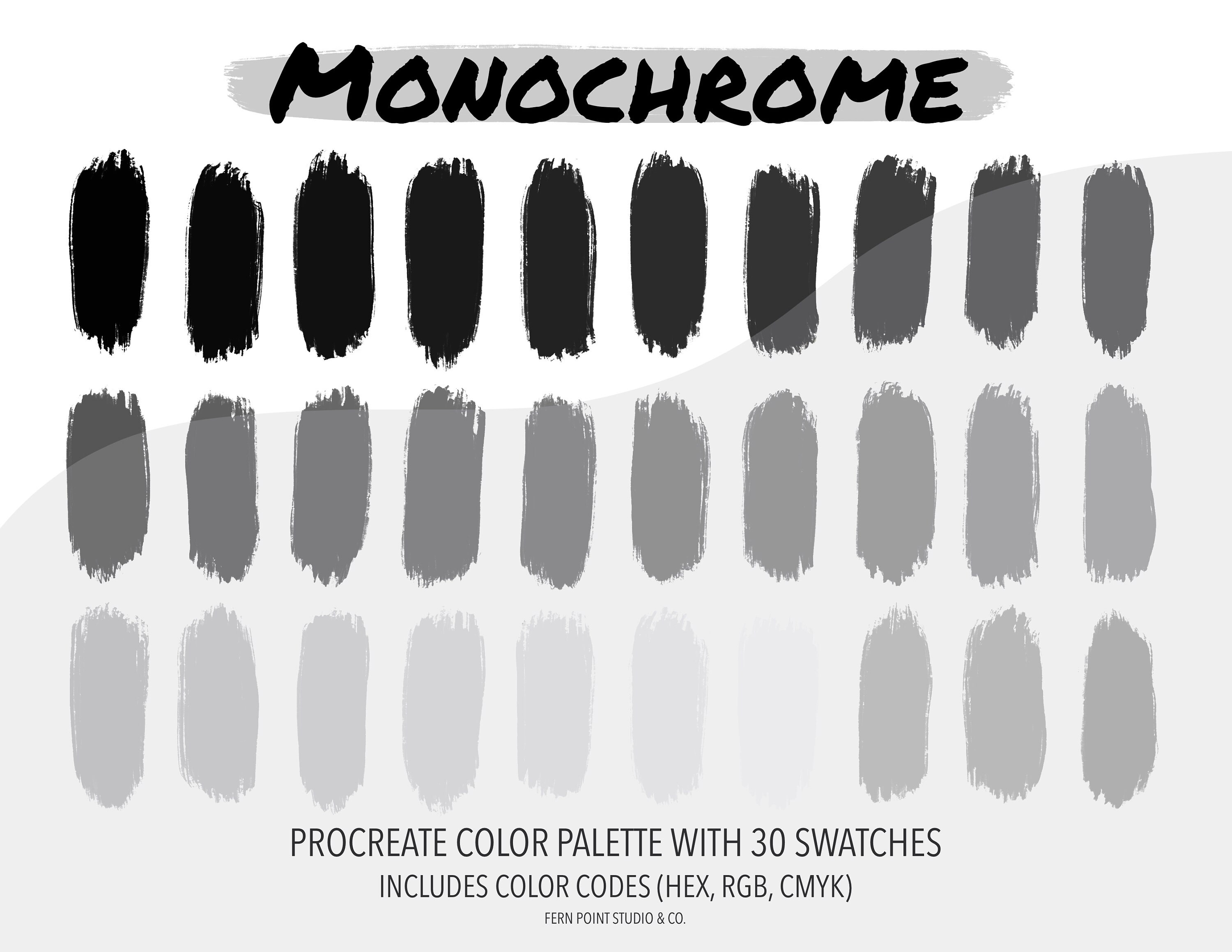 Procreate Color Palette | Monochrome | Instant Download | Digital File ...