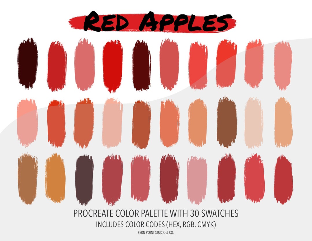 Procreate Color Palette | Red Apples | Instant Download | Digital File ...