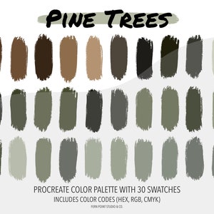 Procreate Color Palette Pine Trees Instant Download Digital File Color ...