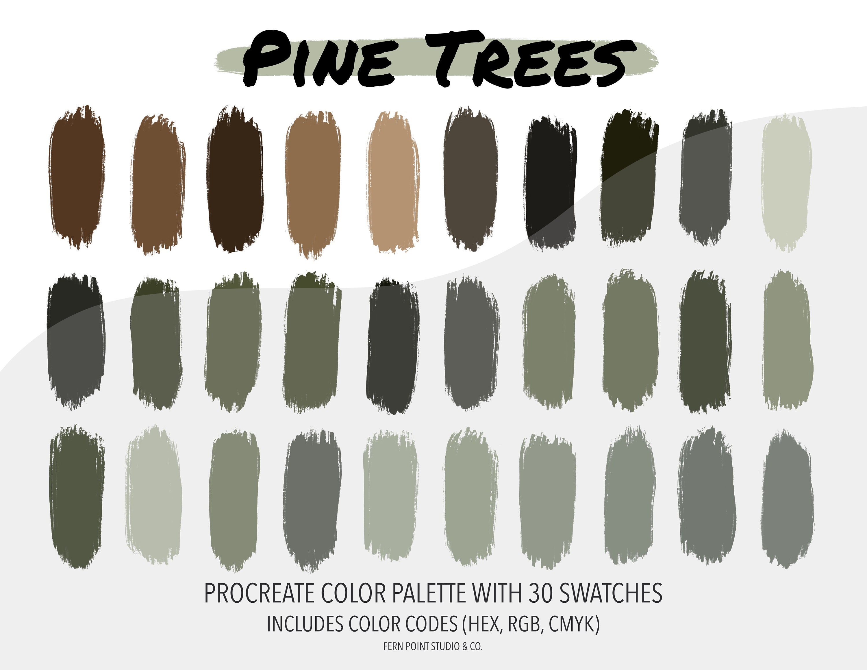 Procreate Color Palette Pine Trees Instant Download Digital File Color ...