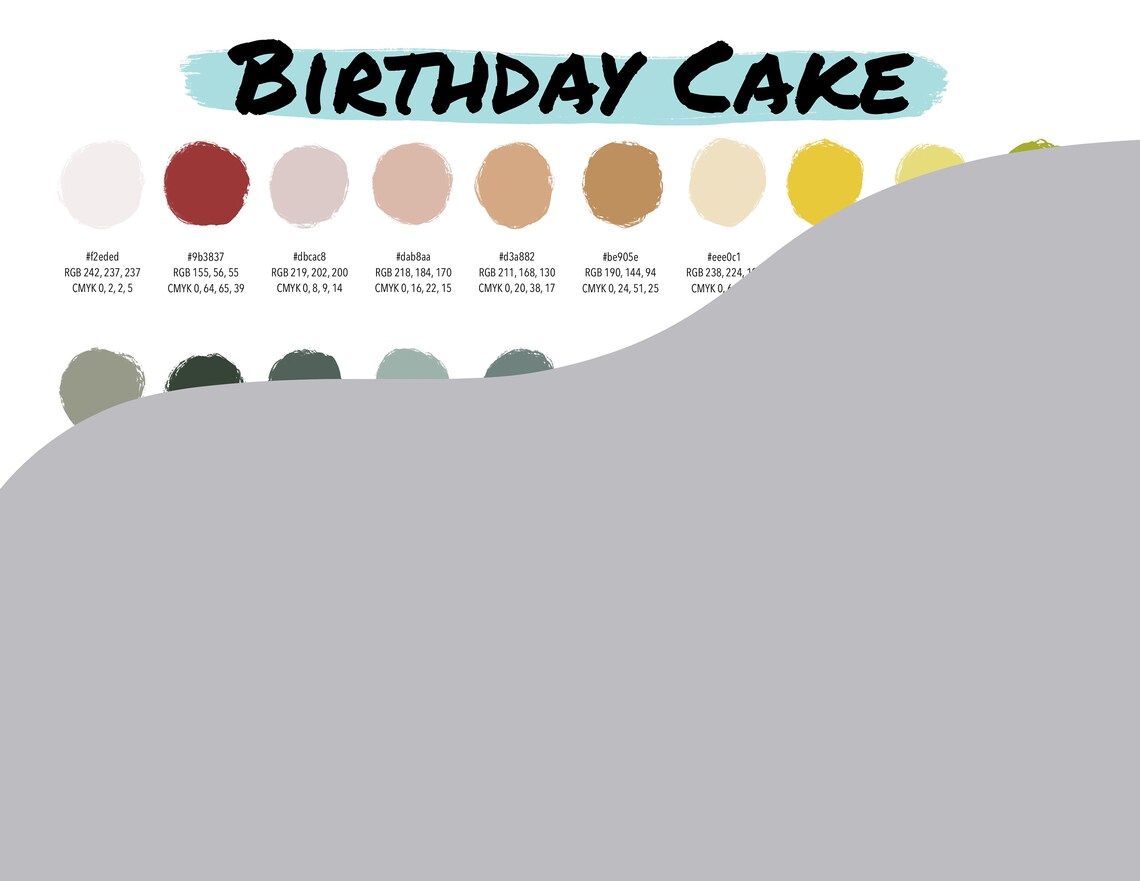 Procreate Color Palette Birthday Cake Instant Download Digital File ...