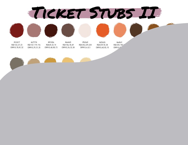 Procreate Color Palette Ticket Stubs 2 Instant Download Digital File ...