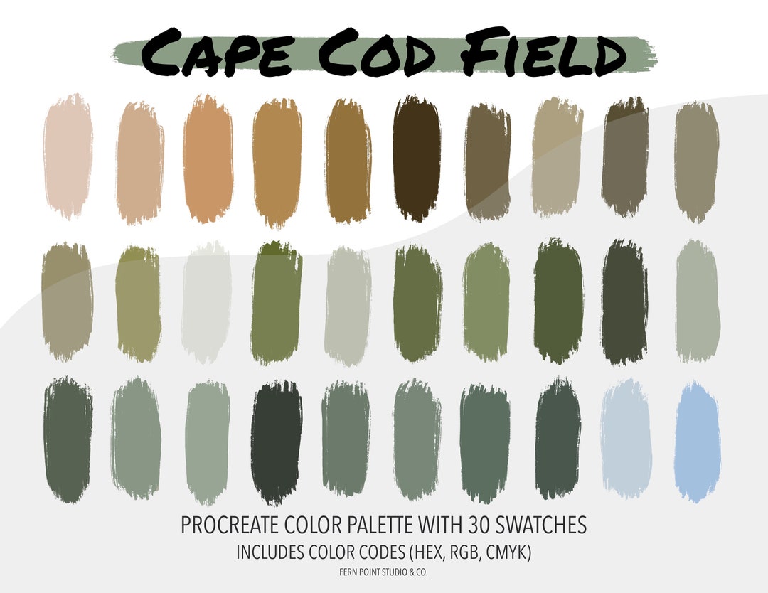 Procreate Color Palette | Cape Cod Field | Instant Download | Digital ...