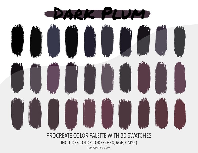 Procreate Color Palette | Dark Plum | Instant Download | Digital File ...