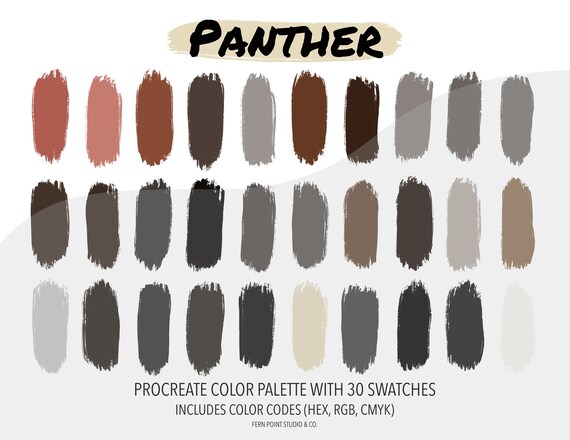 Procreate Color Palette Panther Instant Download Digital | Etsy