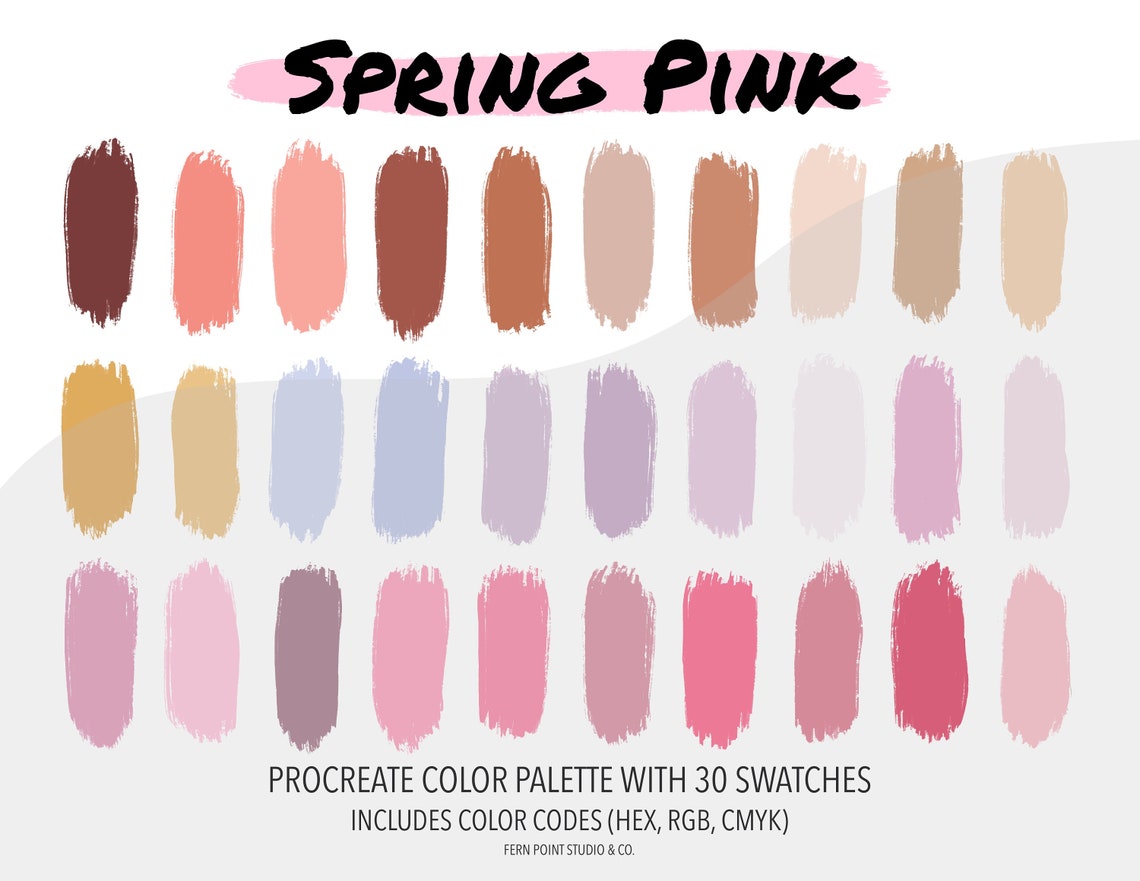 Procreate Color Palette | Spring Pink | Instant Download | Digital File ...