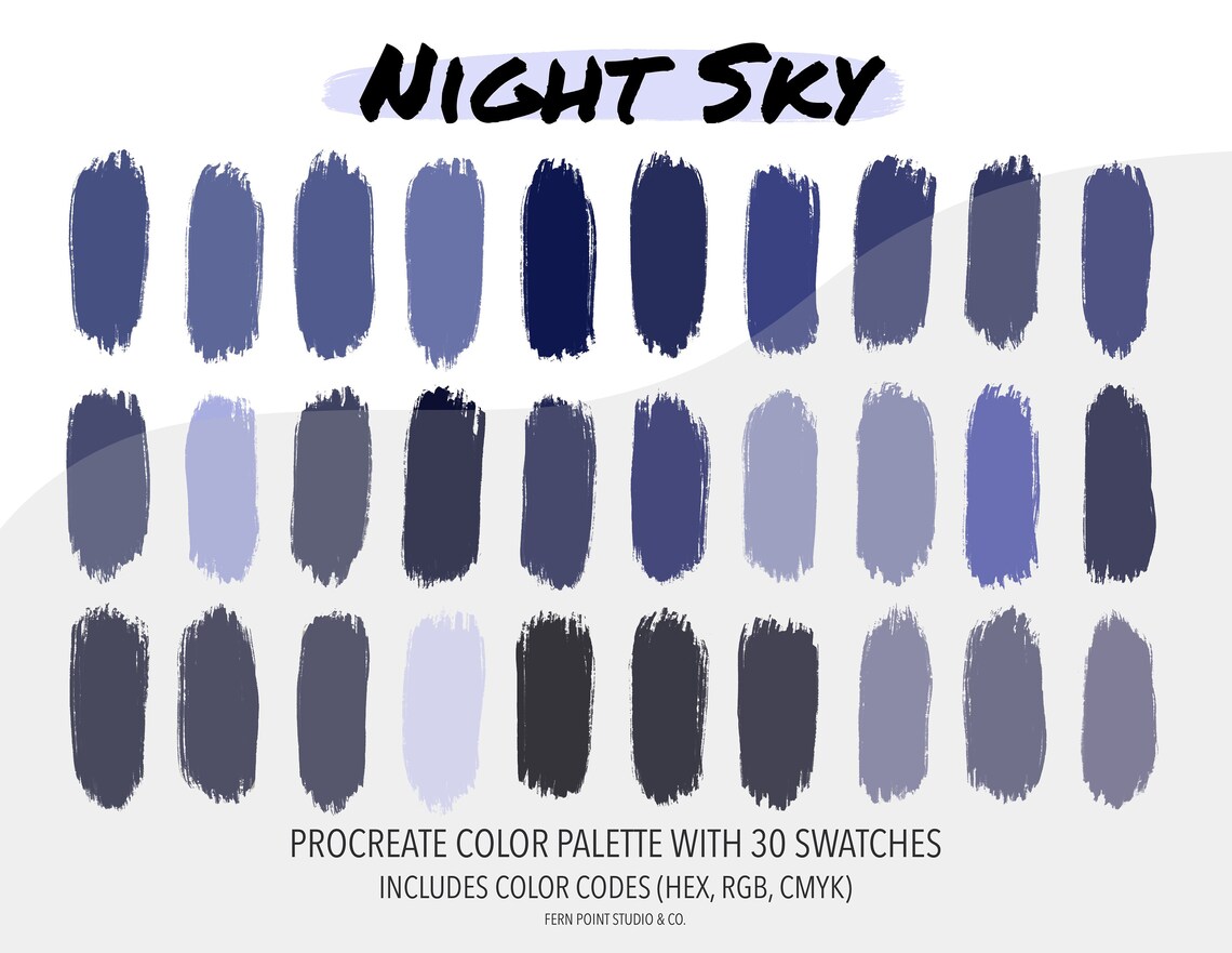 Procreate Color Palette | Night Sky | Instant Download | Digital File ...