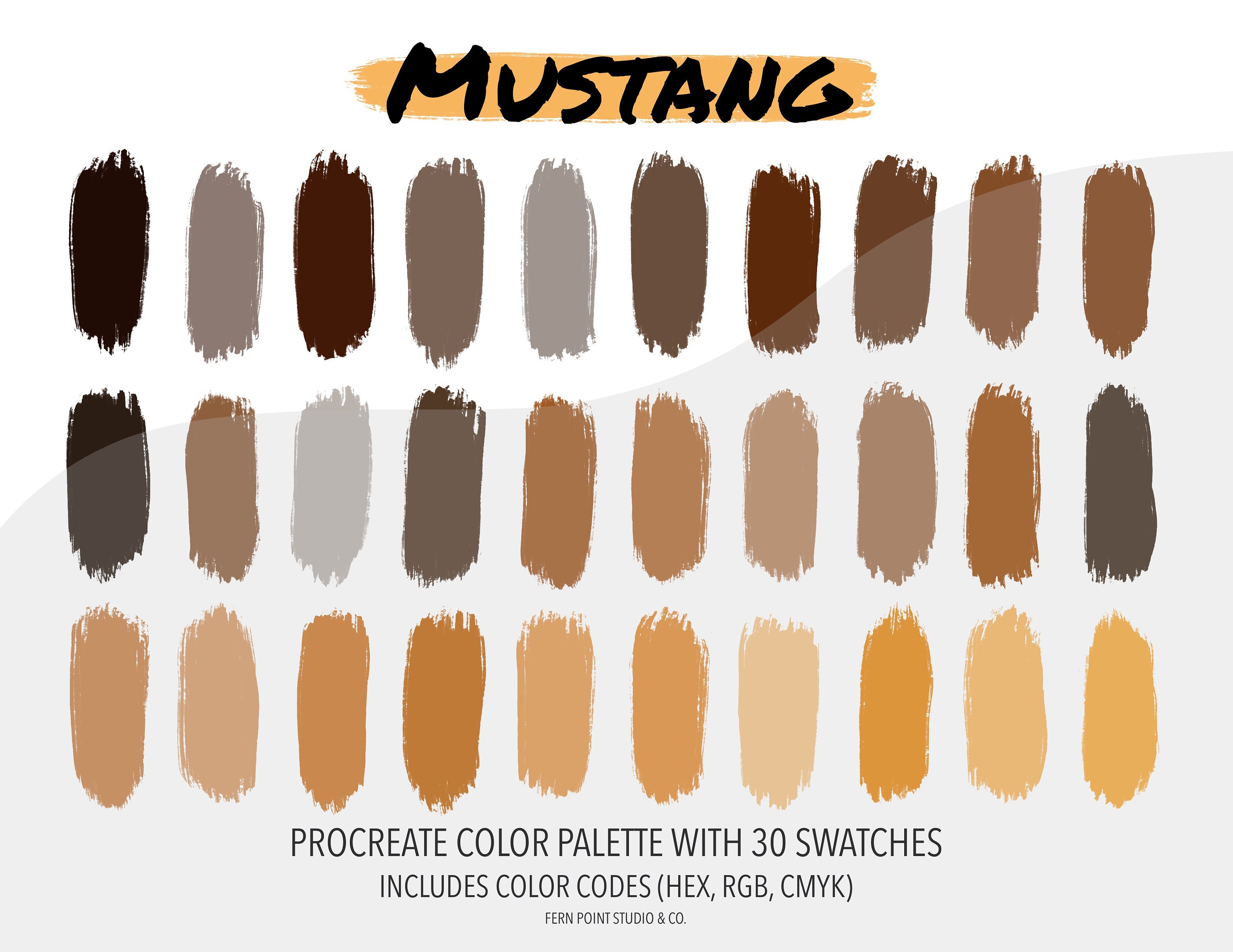 Procreate Color Palette | Mustang | Instant Download | Digital File ...