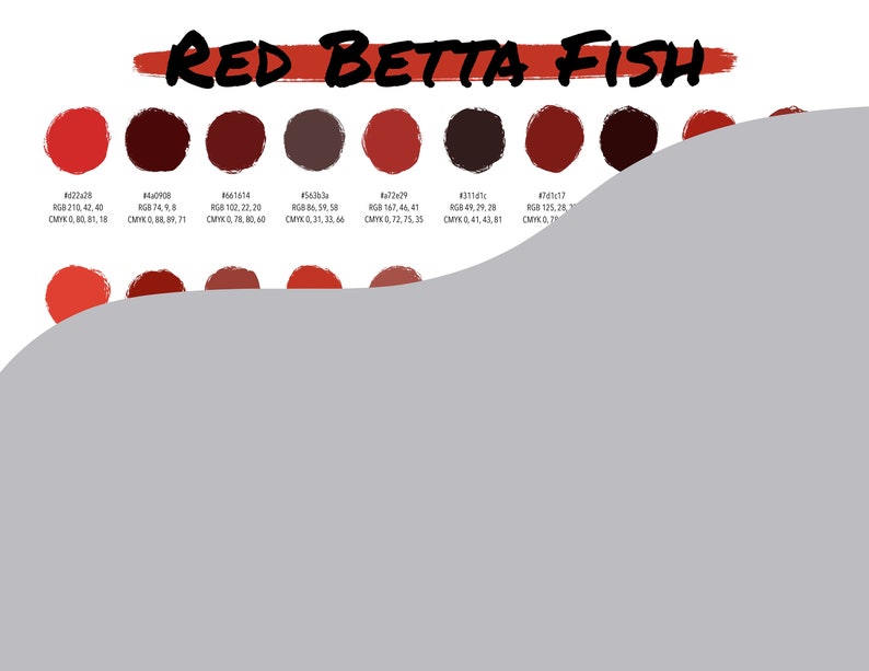 Procreate Color Palette Red Betta Fish Instant Download Digital File ...