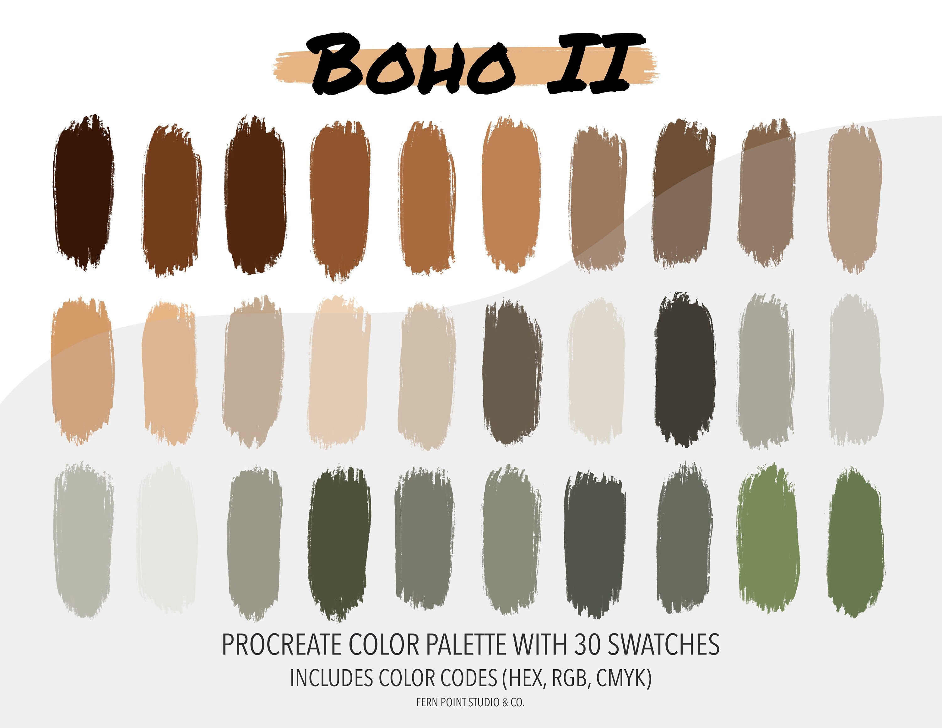 Procreate Color Palette | Boho 2 | Instant Download | Digital File ...