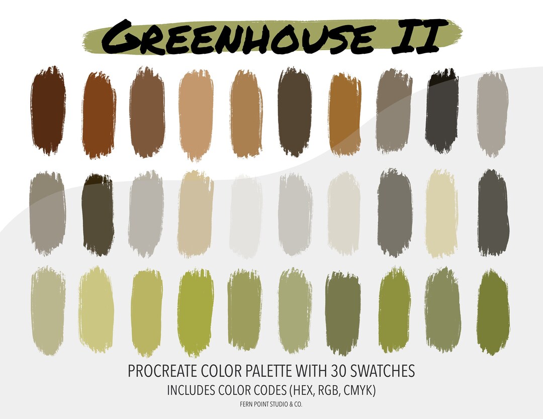 Procreate Color Palette | Greenhouse | Instant Download | Digital File ...