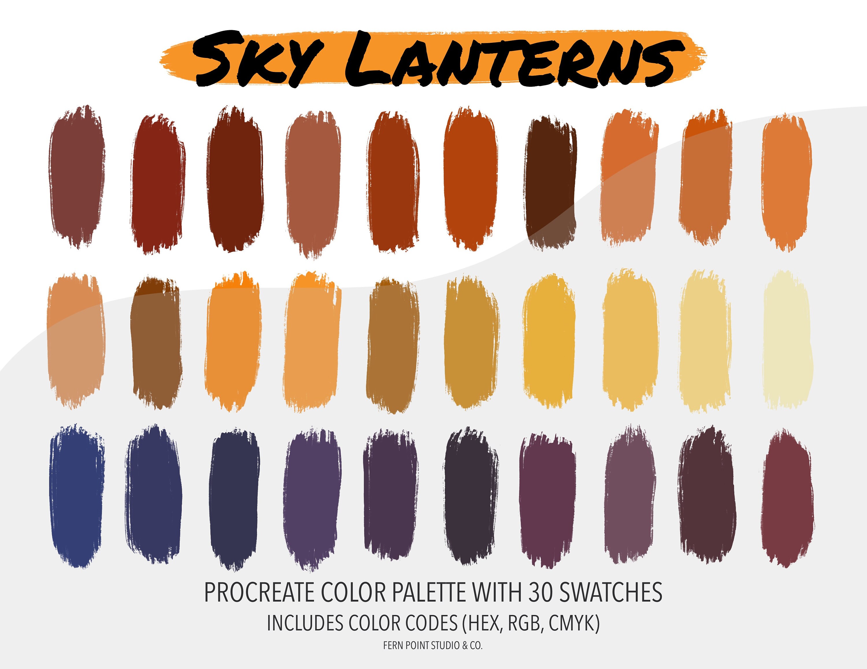 Procreate Color Palette | Sky Lanterns | Instant Download | Digital ...