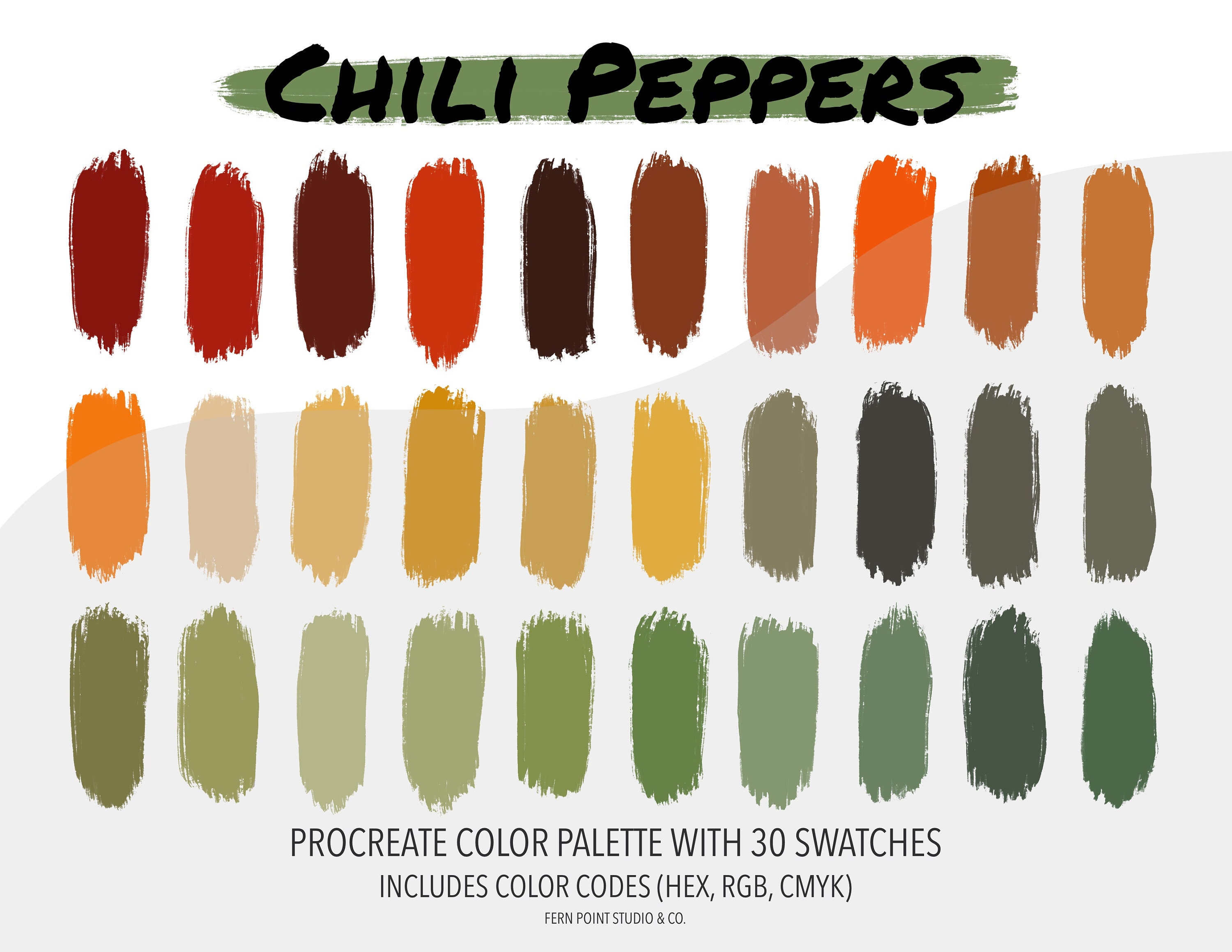 Procreate Color Palette Chili Peppers Instant Download Digital File ...