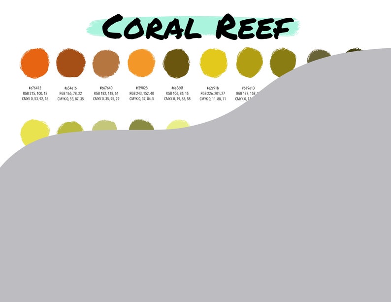 Procreate Color Palette | Coral Reef | Instant Download | Digital File ...