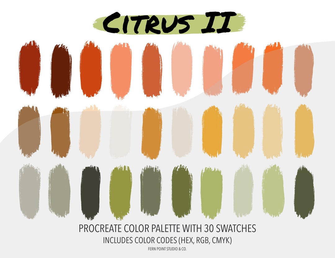 Procreate Color Palette | Citrus 2 | Instant Download | Digital File ...