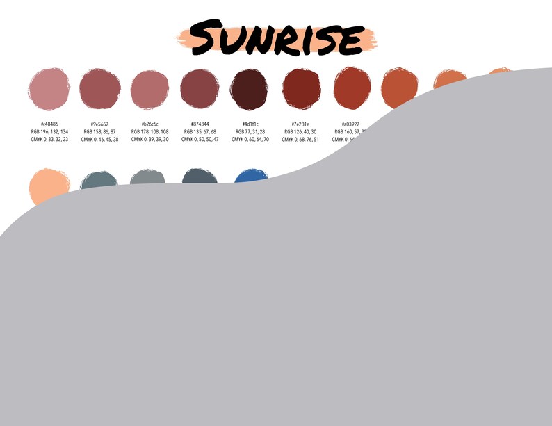 Procreate Color Palette | Sunrise | Instant Download | Digital File ...