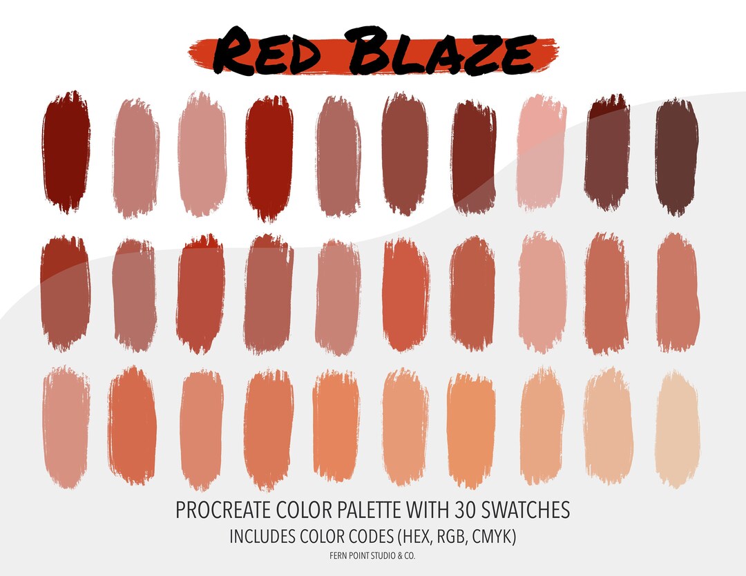 Procreate Color Palette | Red Blaze | Instant Download | Digital File ...