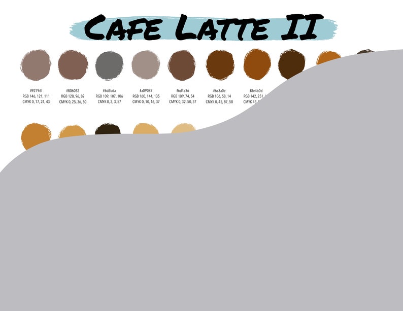 Procreate Color Palette | Cafe Latte 2 | Instant Download | Digital ...