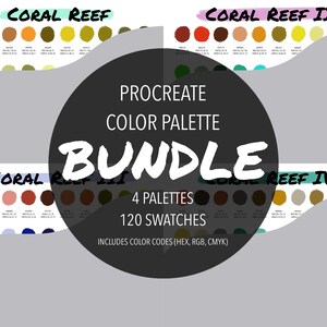 Procreate Color Palette Bundle | 4 Palettes | Coral Reef | Instant ...