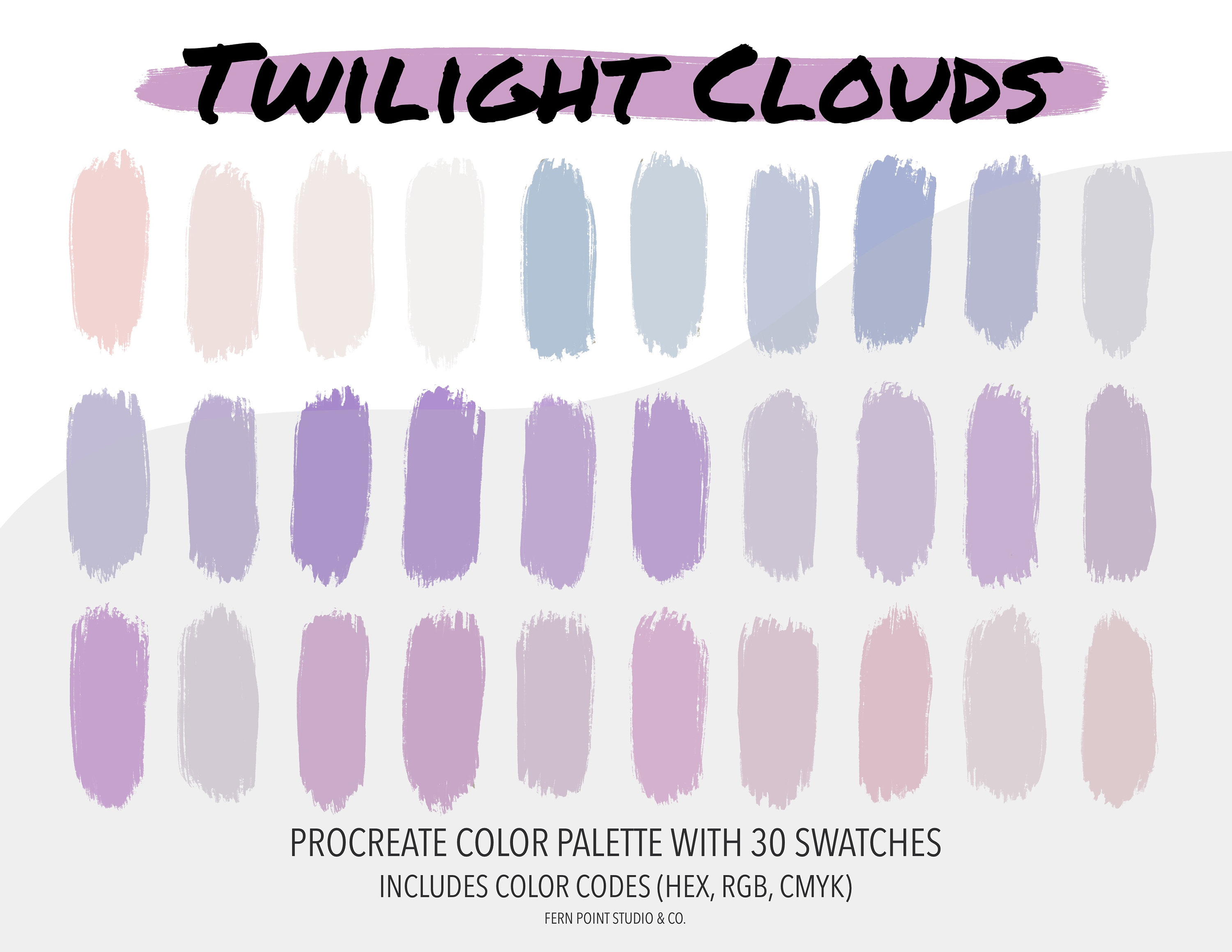 Procreate Color Palette | Twilight Clouds | Instant Download | Digital ...
