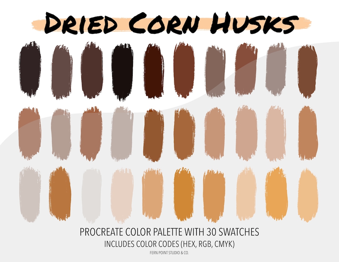 Procreate Color Palette | Dried Corn Husks | Instant Download | Digital ...