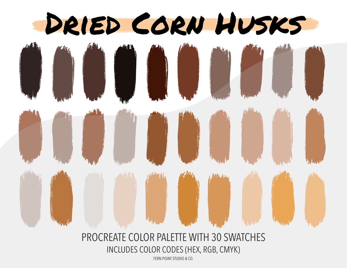 Procreate Color Palette | Dried Corn Husks | Instant Download | Digital ...