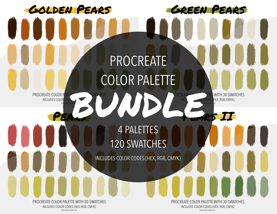 Procreate Color Palette Bundle 4 Palettes Pears Instant Download ...