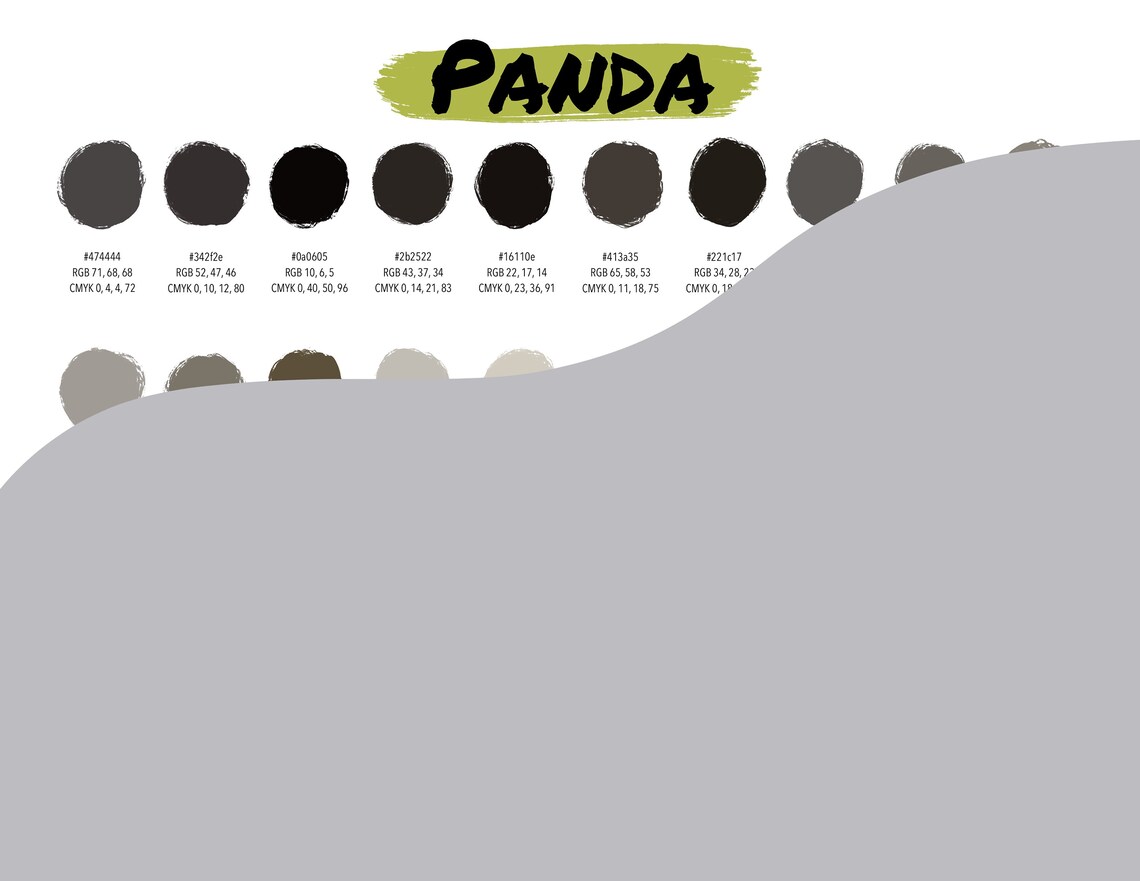 Procreate Color Palette Panda Instant Download Digital File Color ...