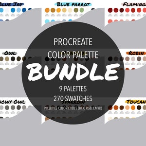 Procreate Color Palette Bundle | 9 Palettes | Birds | Instant Download ...