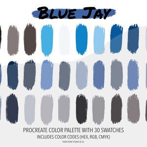 Procreate Color Palette | Blue Jay | Instant Download | Digital File ...