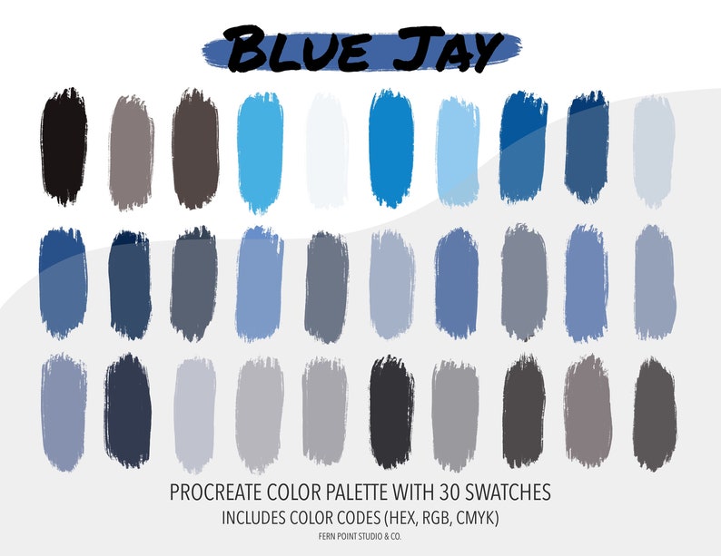 Procreate Color Palette Blue Jay Instant Download Digital File Color ...