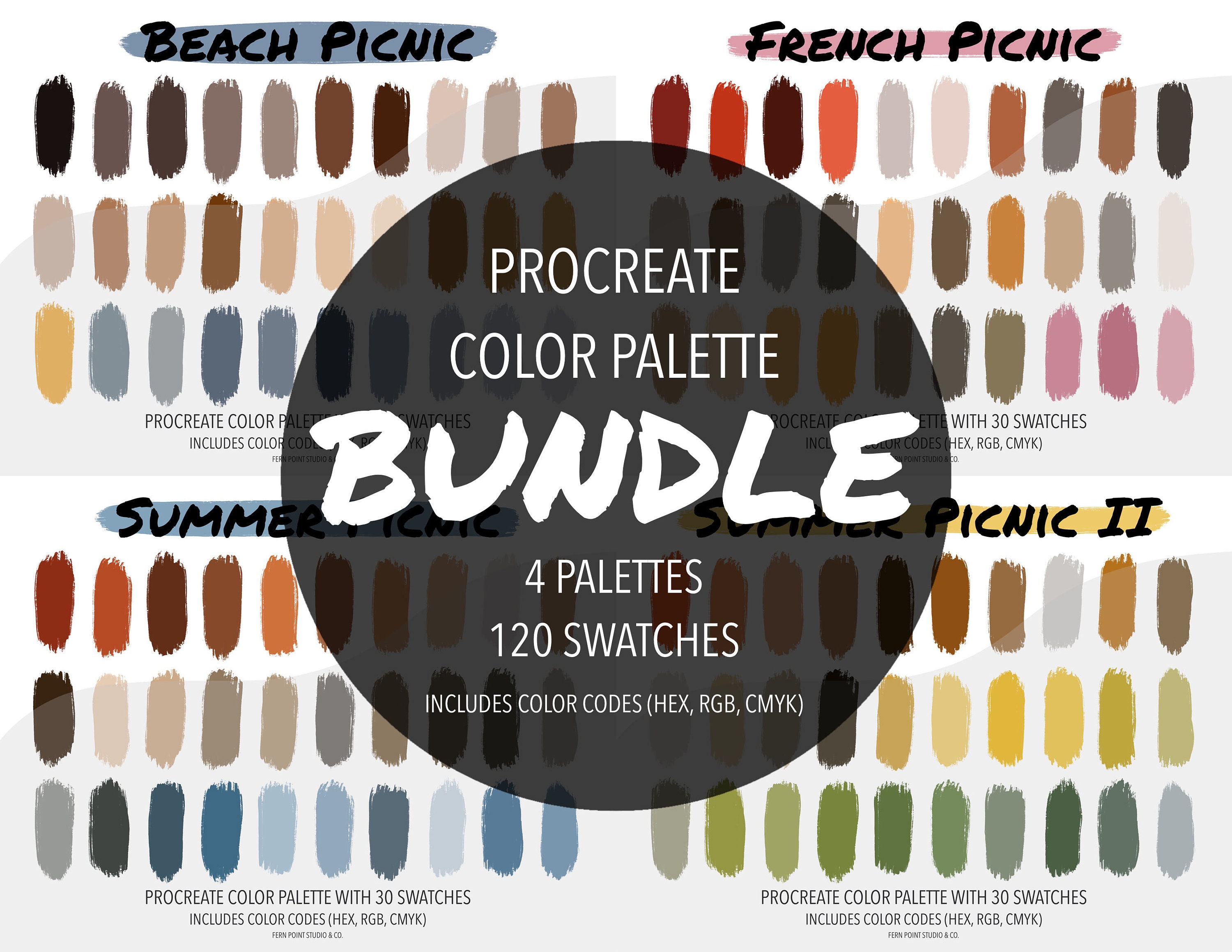 Procreate Color Palette Bundle 4 Palettes Picnic Instant Download ...