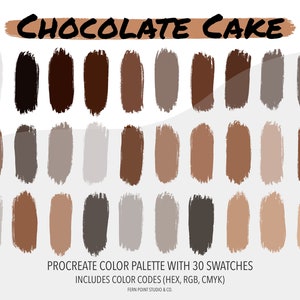 Procreate Color Palette | Chocolate Cake | Instant Download | Digital ...