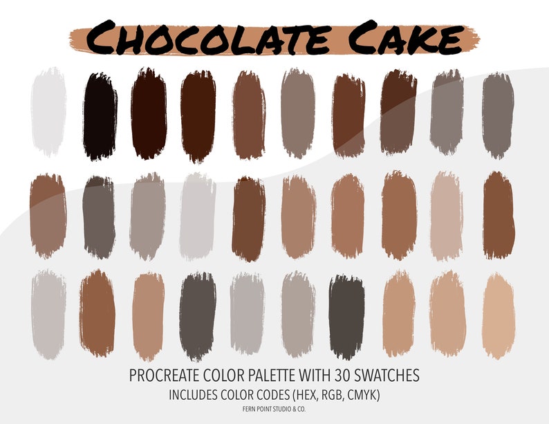 Procreate Color Palette | Chocolate Cake | Instant Download | Digital ...