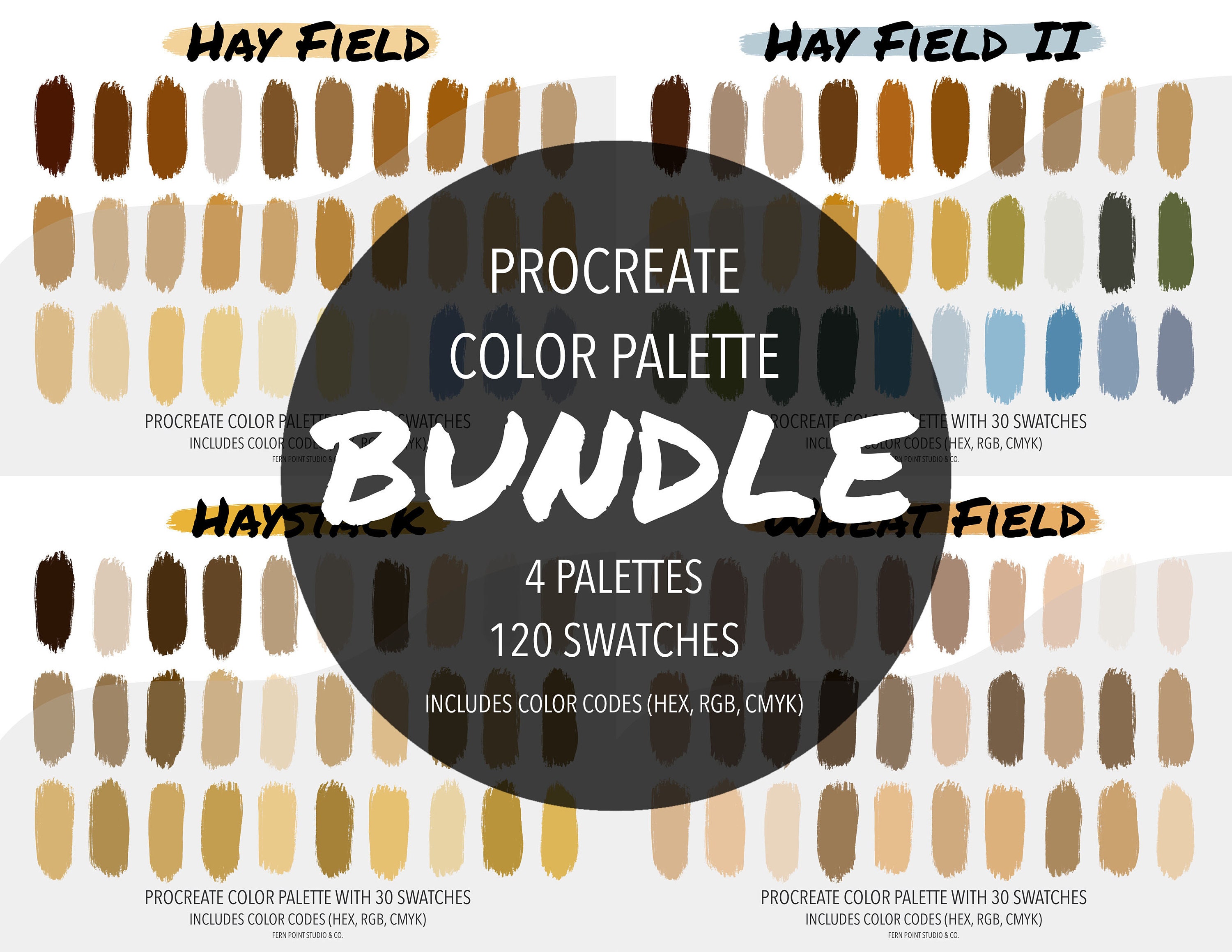 Procreate Color Palette Bundle 4 Palettes Hay Field Instant Download ...