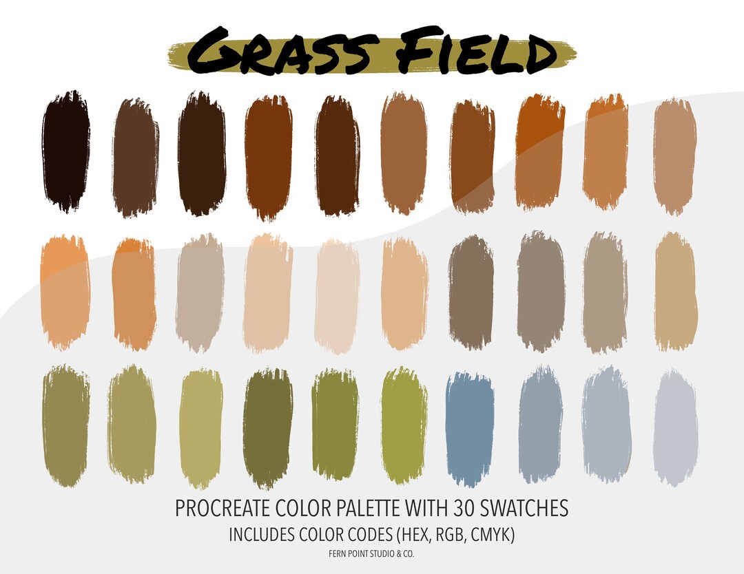 Procreate Color Palette | Grass Field | Instant Download | Digital File ...