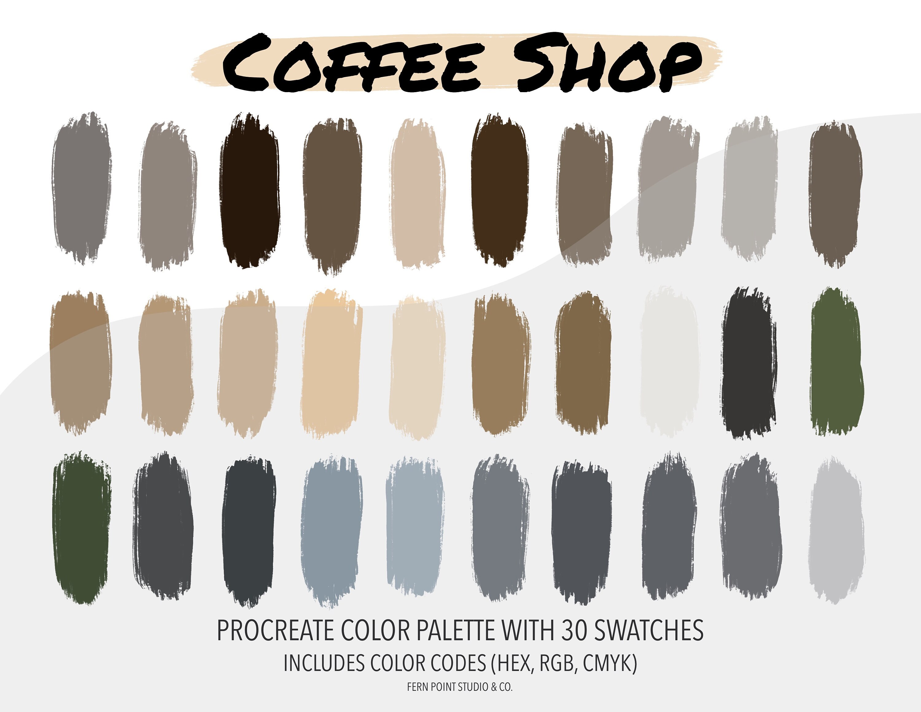 Procreate Color Palette Coffee Shop Instant Download Digital File Color ...