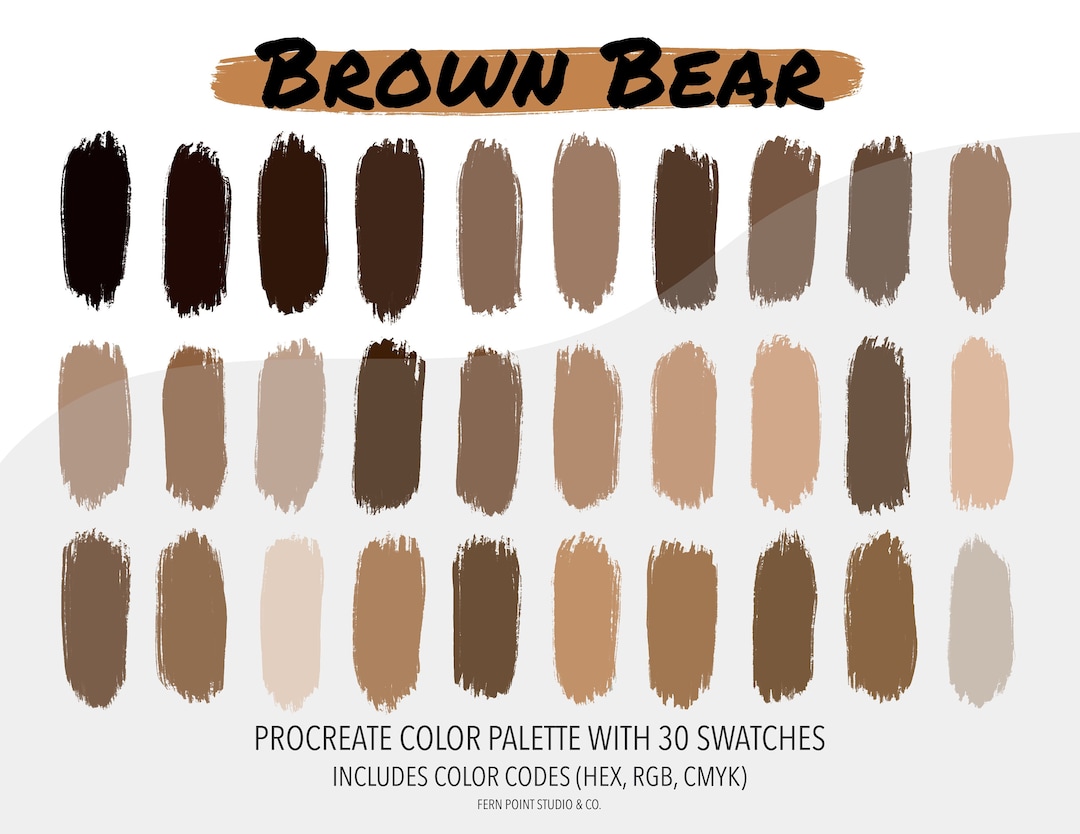 Procreate Color Palette | Brown Bear | Instant Download | Digital File ...