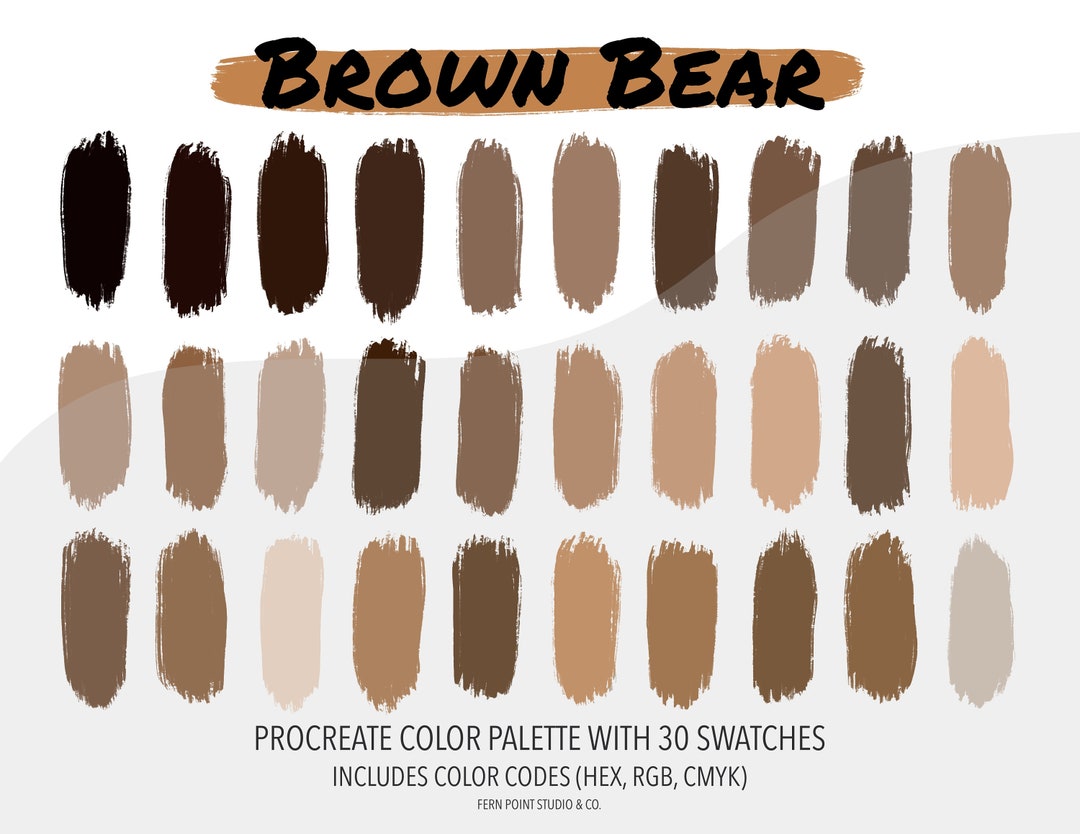 Procreate Color Palette Brown Bear Instant Download Digital File Procreate Color Palette Brown Bear Instant Download Digital File