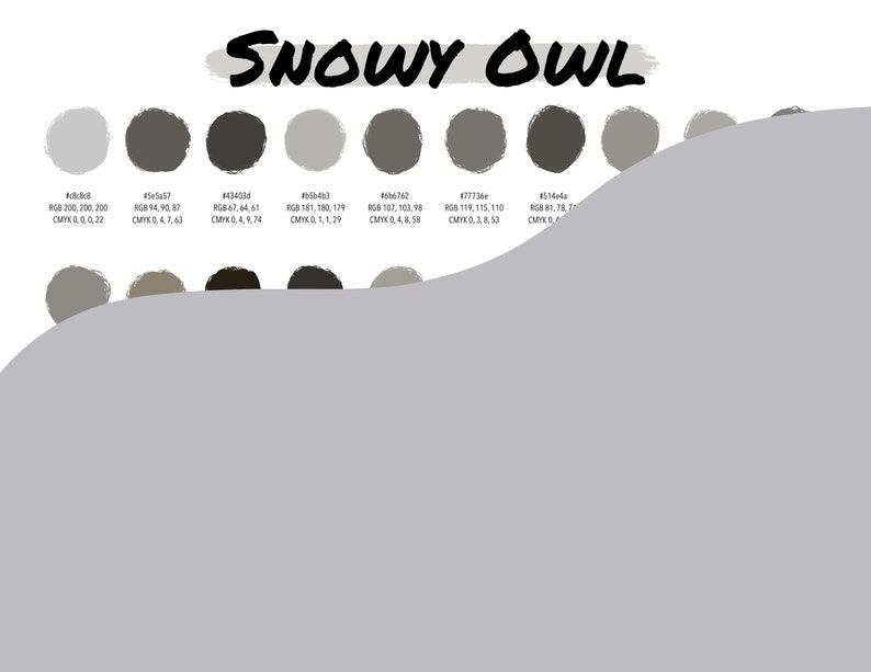 Procreate Color Palette | Snowy Owl | Instant Download | Digital File ...