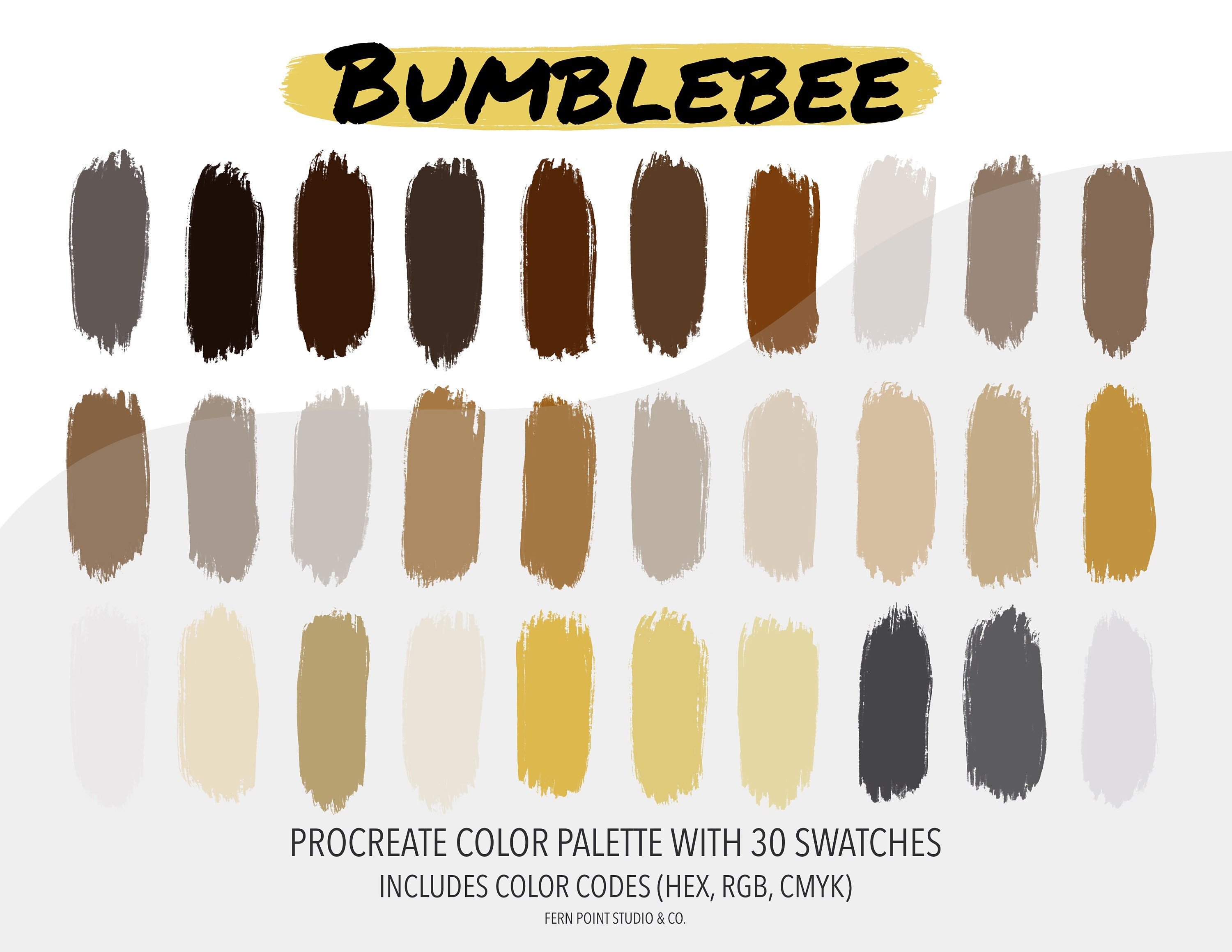Procreate Color Palette | Bumblebee | Instant Download | Digital File ...